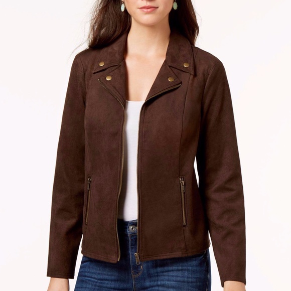 Style & Co. | Jackets & Coats | Nwt Style Co Ladies Fauxsuede Moto ...